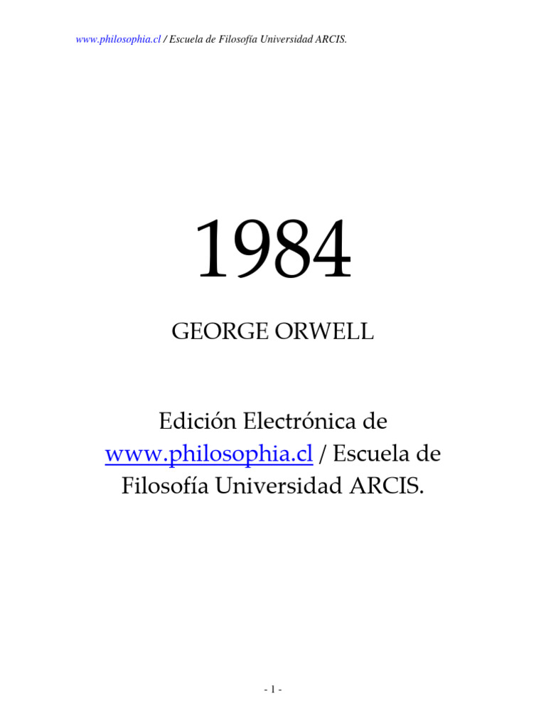 1984 de George Orwell - PDF Gratis | PDF | Pensamiento