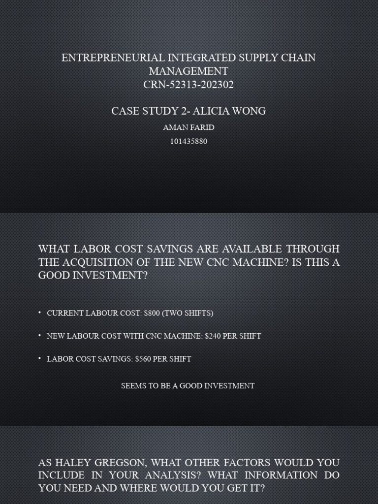 Case Study - Haniff Machining | PDF