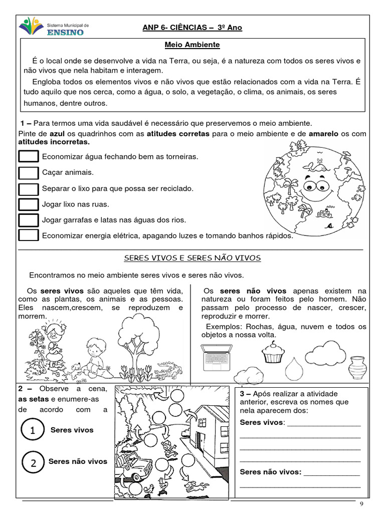 Ativ 3ºANO-9-9 | PDF | Ambiente natural | Vida
