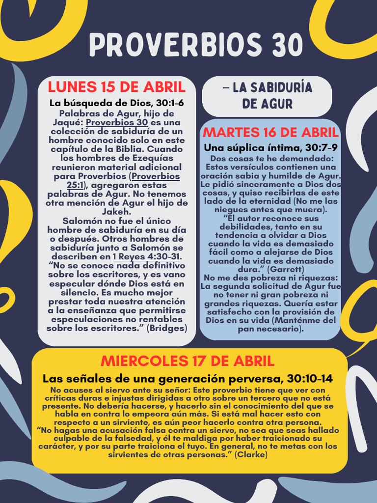 Sabiduría de Agur en Proverbios 30 | PDF | Libro de proverbios | Sabiduría