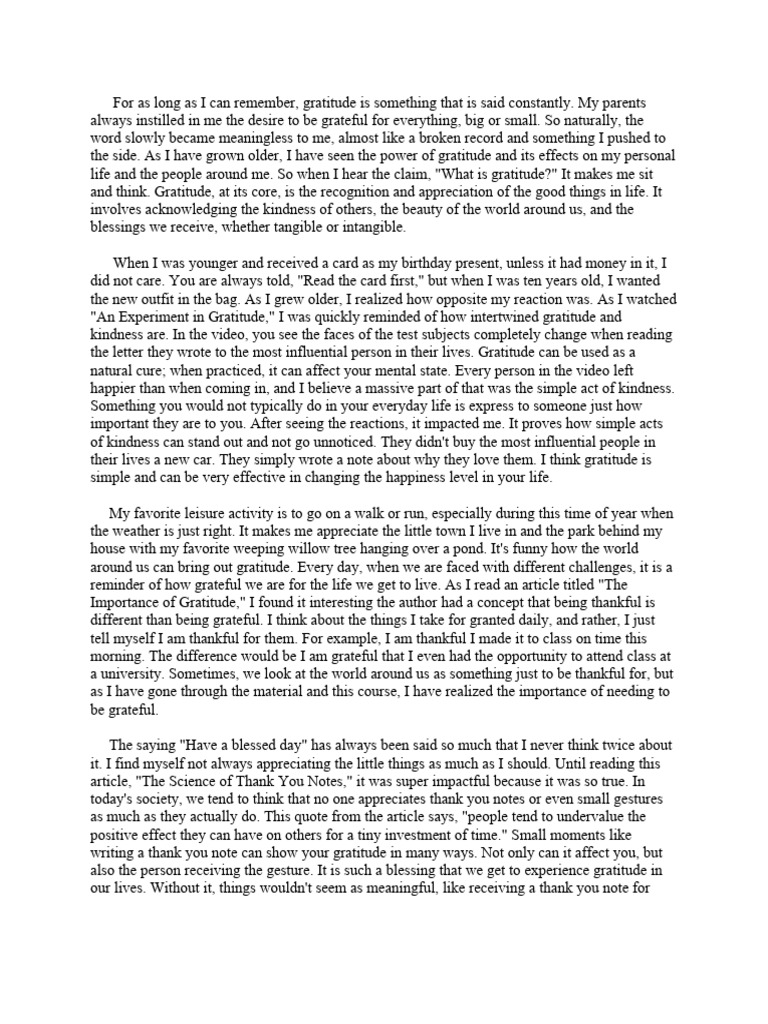 Gratitude Discussion | PDF | Gratitude