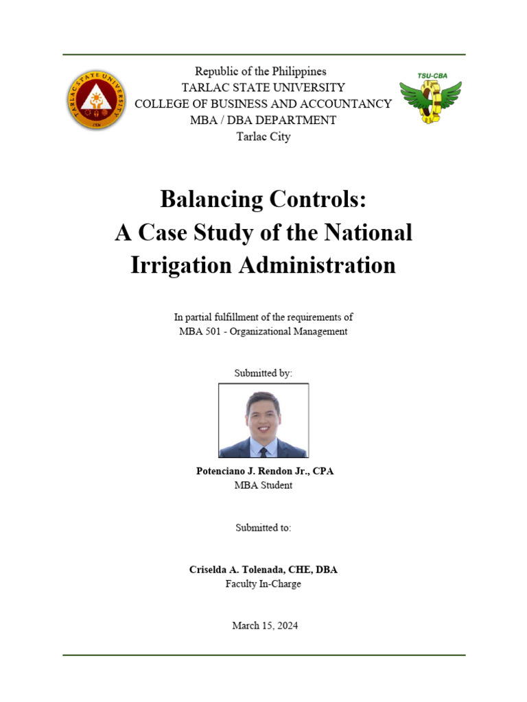 2024 MBA 501 Final Term Case Study Rendon, Potenciano Jr. J. | PDF ...