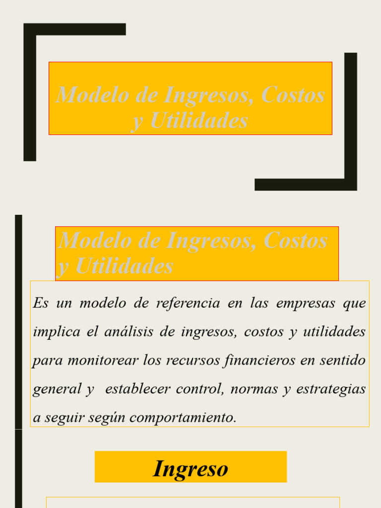 Tema 3. Modelo de Ingresos, Costos y Utilidades | Descargar gratis PDF ...