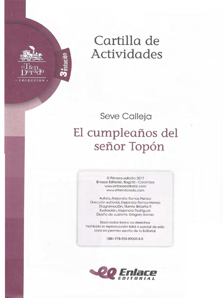 Cartilla de Actividades - El Cumpleaños Del Señor Topon | PDF