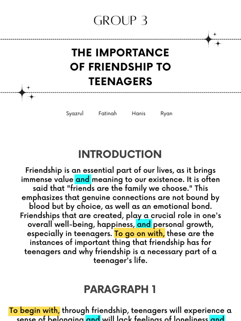 The Importance of Friendship To Teenagers 20240321 151156 0000 | PDF ...