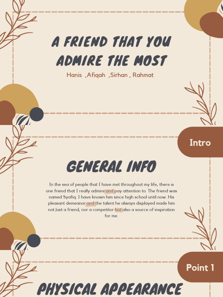 A Friend That You Admire The Most | PDF