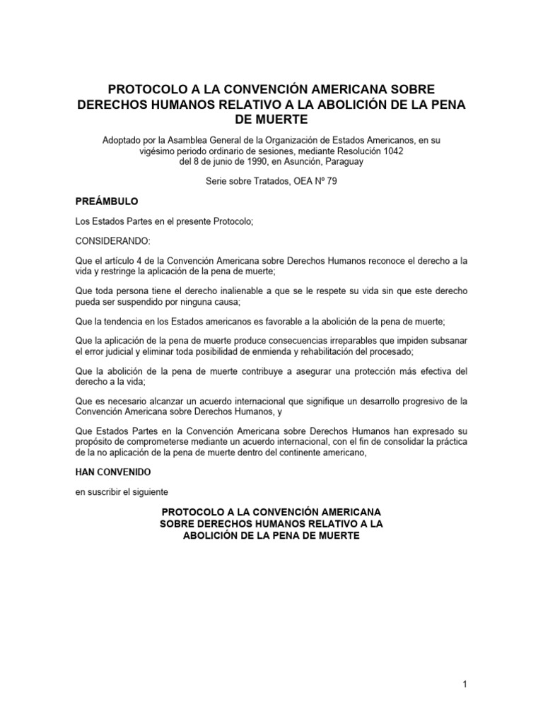 Protocolo A La Convencion Americana Sobre | Descargar gratis PDF ...
