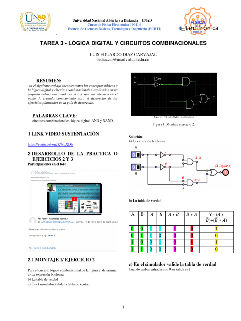 Lógica Digital y Circuitos Combinacionales | PDF | Puerta lógica | Álgebra de Boole