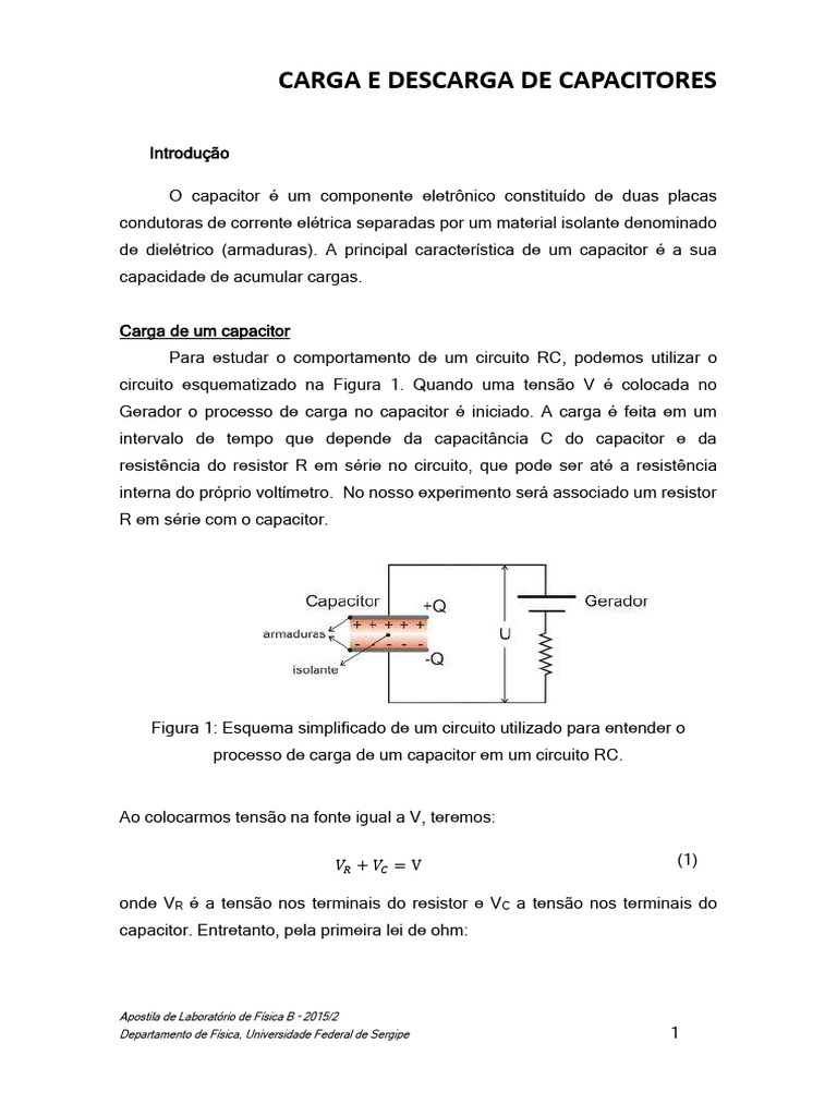 Carga e Descarga de Capacitores em Circuitos RC | PDF | Capacitor ...