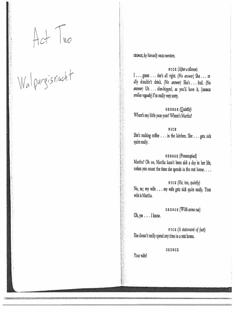 Whos Afraid Virginia Woolf Scene | PDF