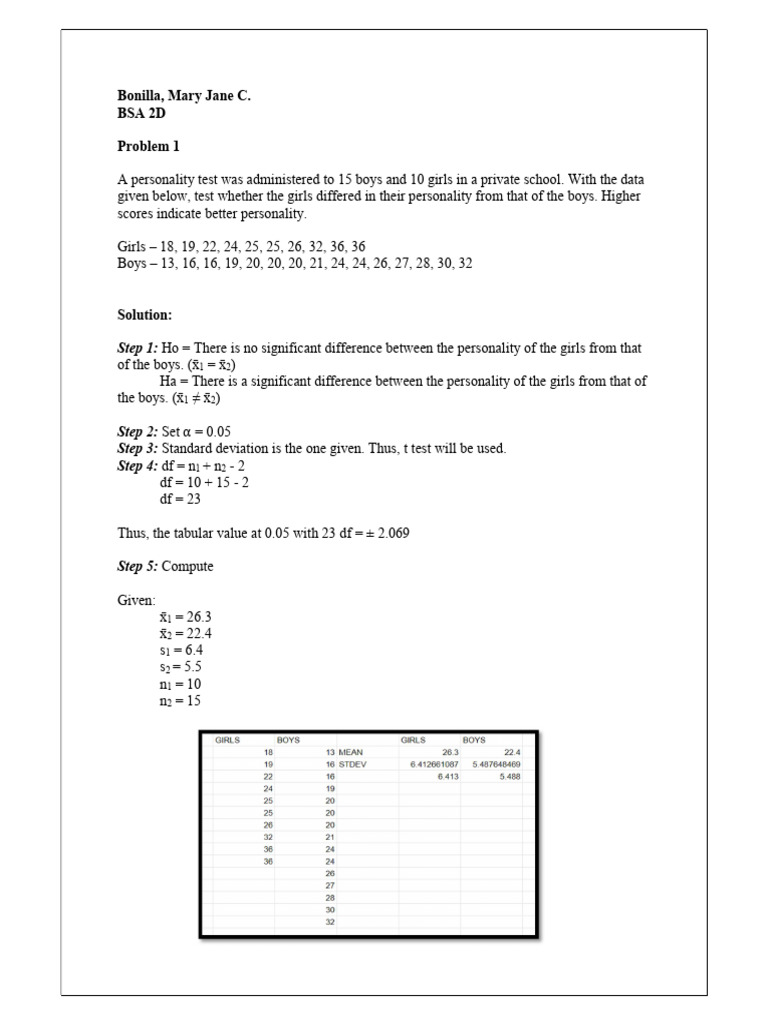 Two Sample Mean Test | PDF | Statistical Inference | Evaluation Methods