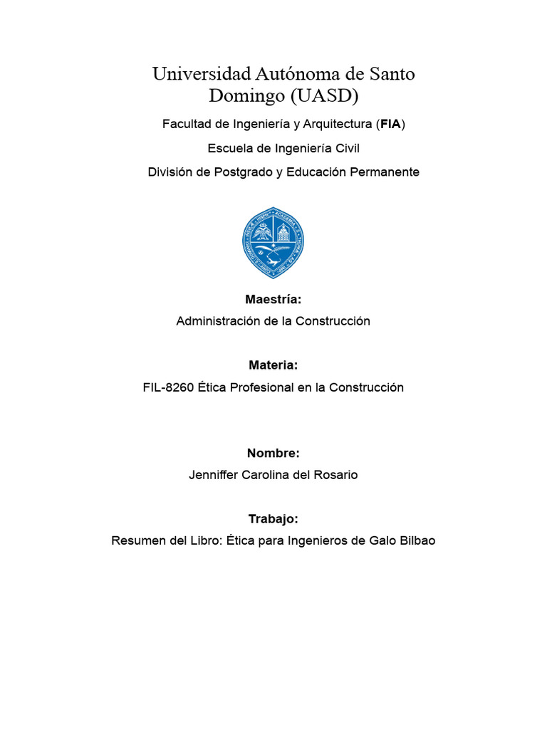 Resumen Etica (Libro Galo Bilbao) (J.R) | PDF | Ingeniería | Conocimiento