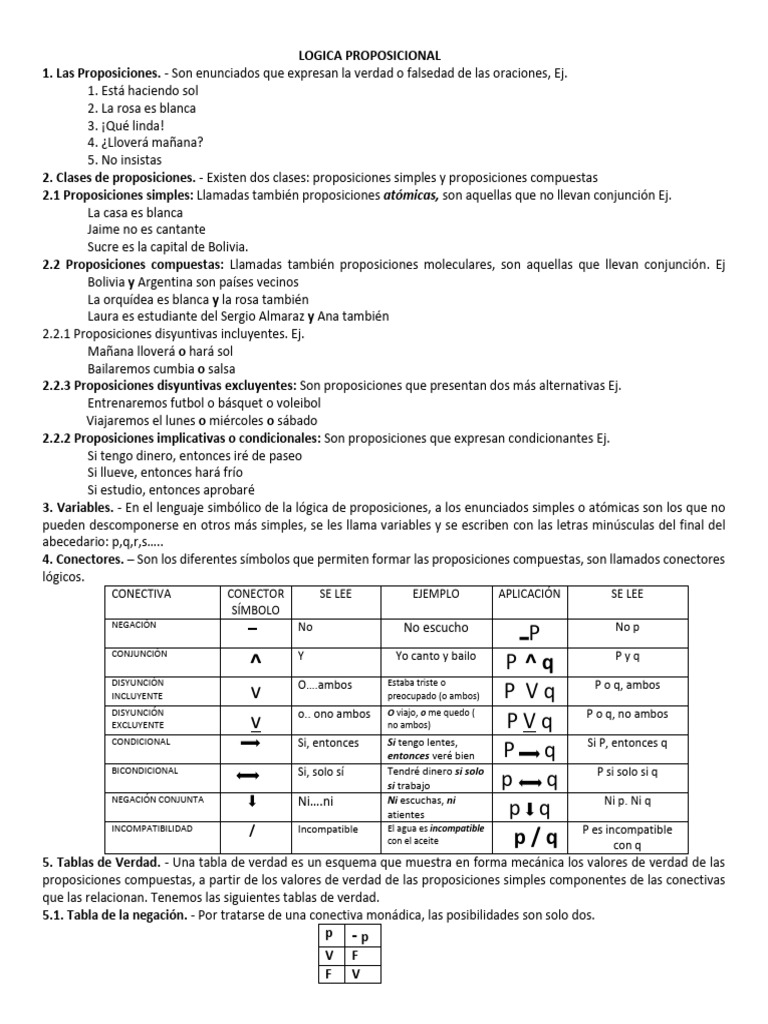 Logica de Proposiciones | PDF | Proposición | Lógica