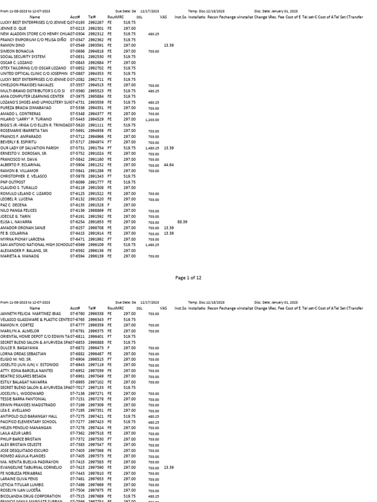 Cut 07 Dec - Bill 12-11-2023 | PDF