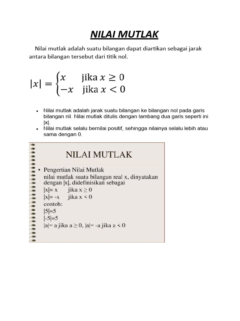 Nilai Mutlak | PDF