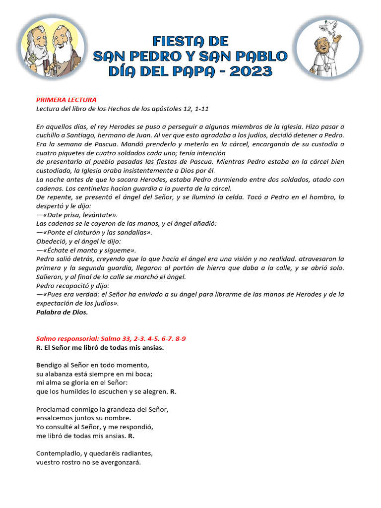 LECTURAS | PDF | San Pedro | Contenido bíblico