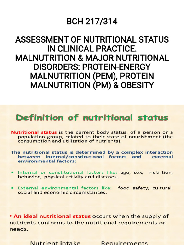 Nutritional Assessment in Clinical Practice | PDF | Malnutrition ...