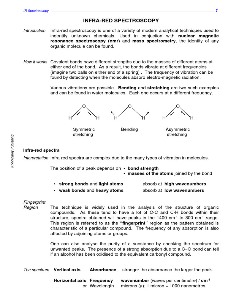 Infrared Spectroscopy Explained | PDF | Infrared Spectroscopy ...