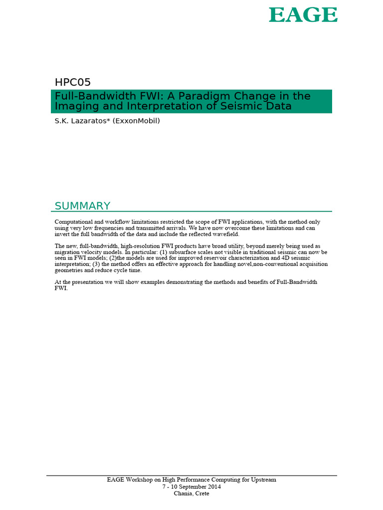 Full-Bandwidth FWI - A Paradigm Change in The Imaging and ...
