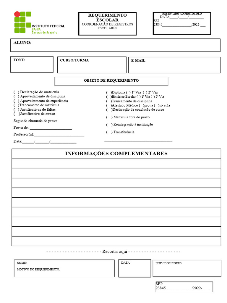 Modelo de Requerimento Escolar | PDF