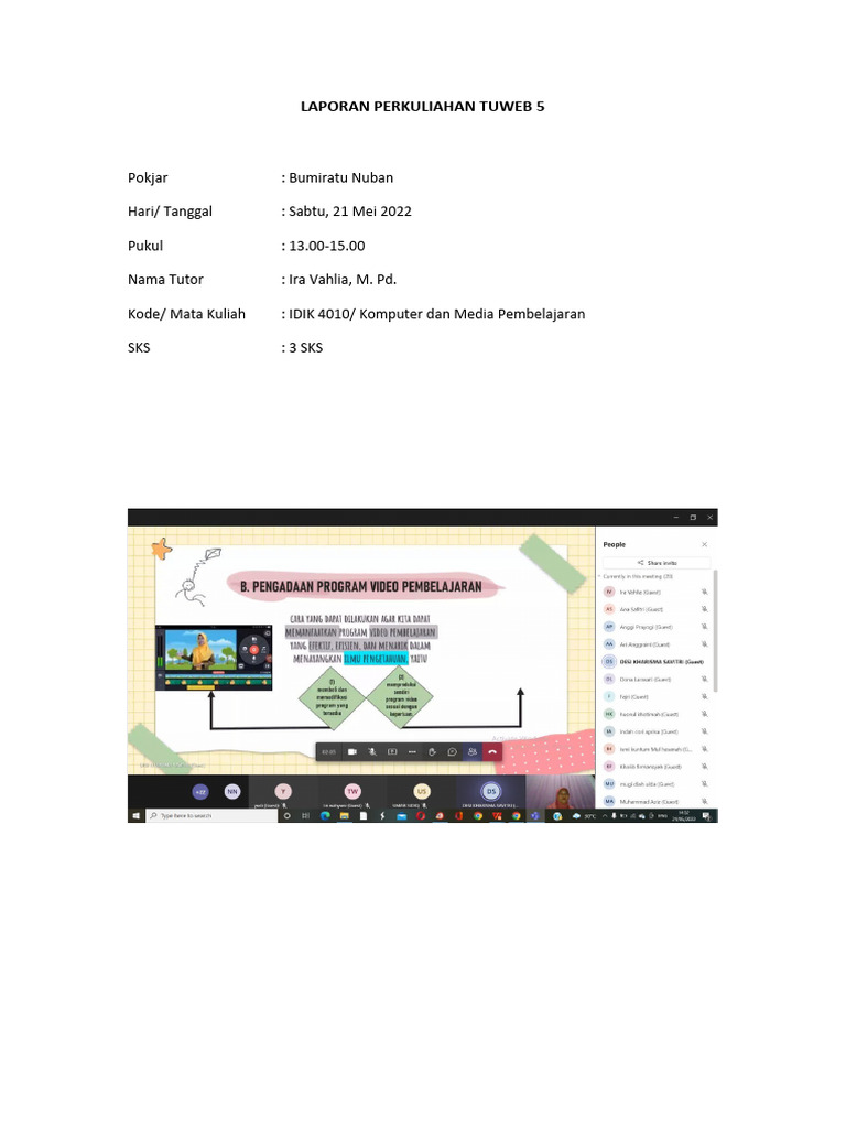Absen Tuweb 5 Tutorial Screenshoot IDIK 4010 Bumiratu Nuban | PDF