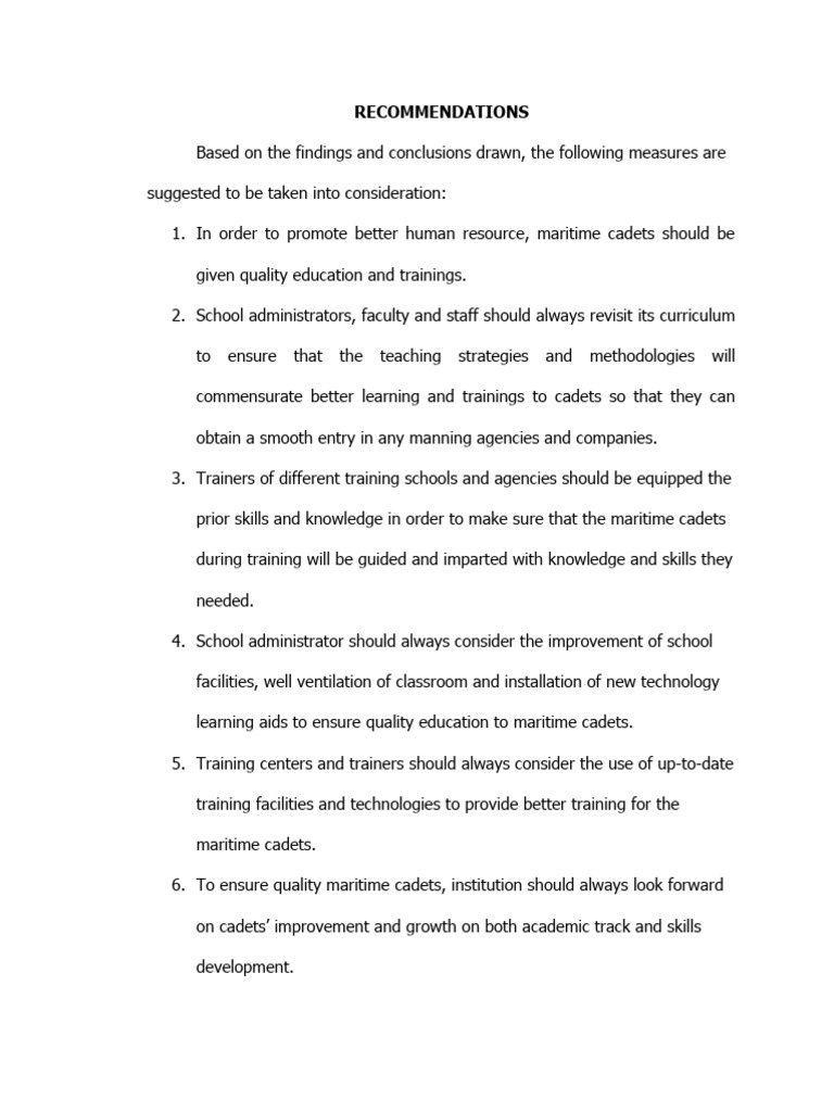 RECOMMENDATIONS and INTERVENTION PLAN | PDF | Learning | Knowledge