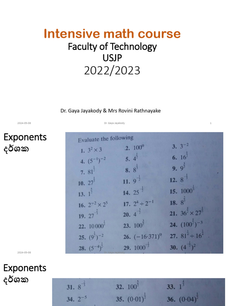 Intensive Math Course Exercises 2024 - Algebra | PDF Intensive Math Course Exercises 2024 - Algebra | PDF