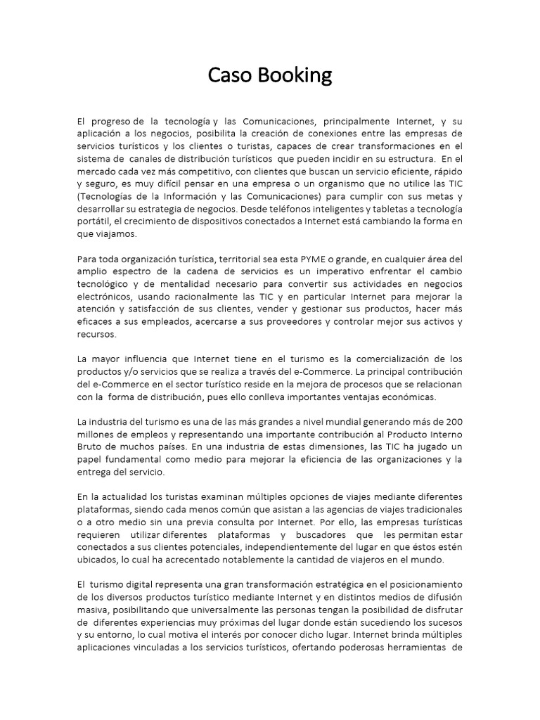 Caso Booking | PDF | Booking.Com | Internet