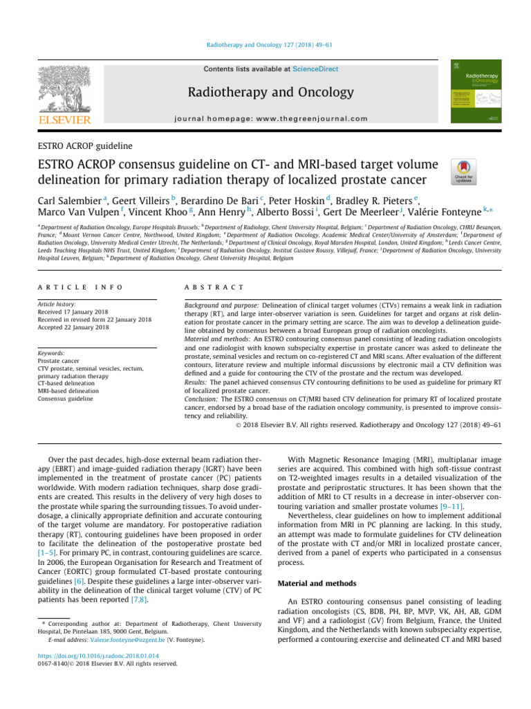 Estro Acrop Prostate Cancer | PDF | Prostate | Radiation Therapy