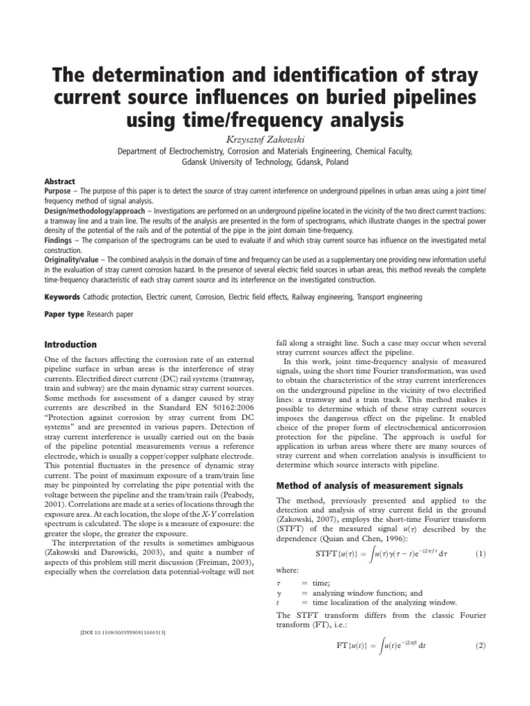 The Determination and Identification of Stray Current Source Influences ...