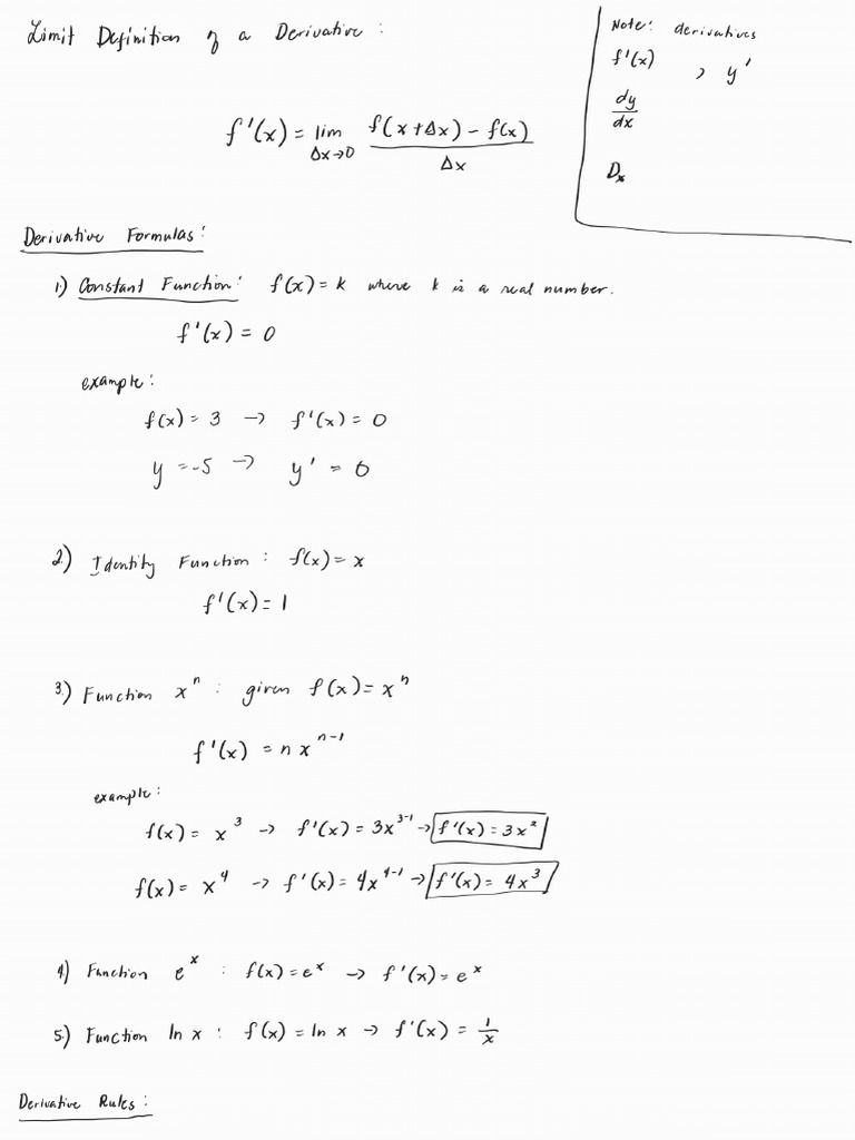 Derivative-Formulas 240403 192456 | PDF