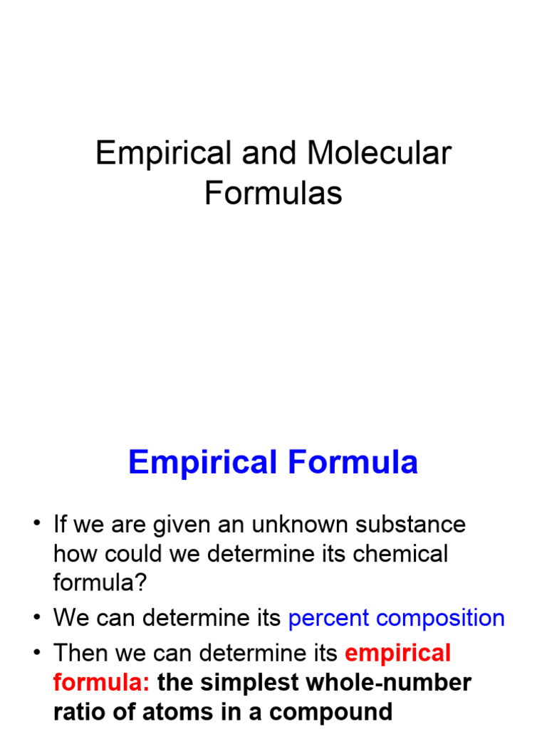Empirical and Molecular Formulas | Download Free PDF | Molecules | Mole ...