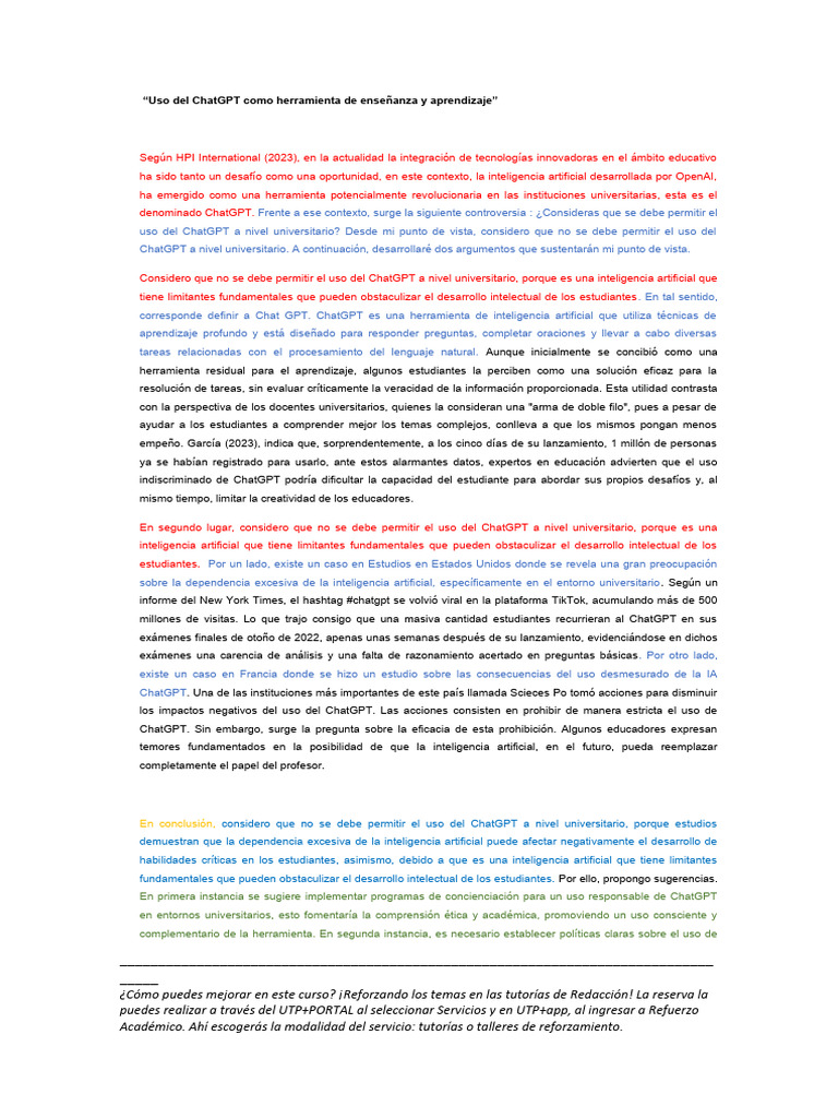 Texto chatGPT Final | PDF | Inteligencia artificial | Inteligencia (IA ... Texto chatGPT Final | PDF | Inteligencia artificial | Inteligencia (IA ...