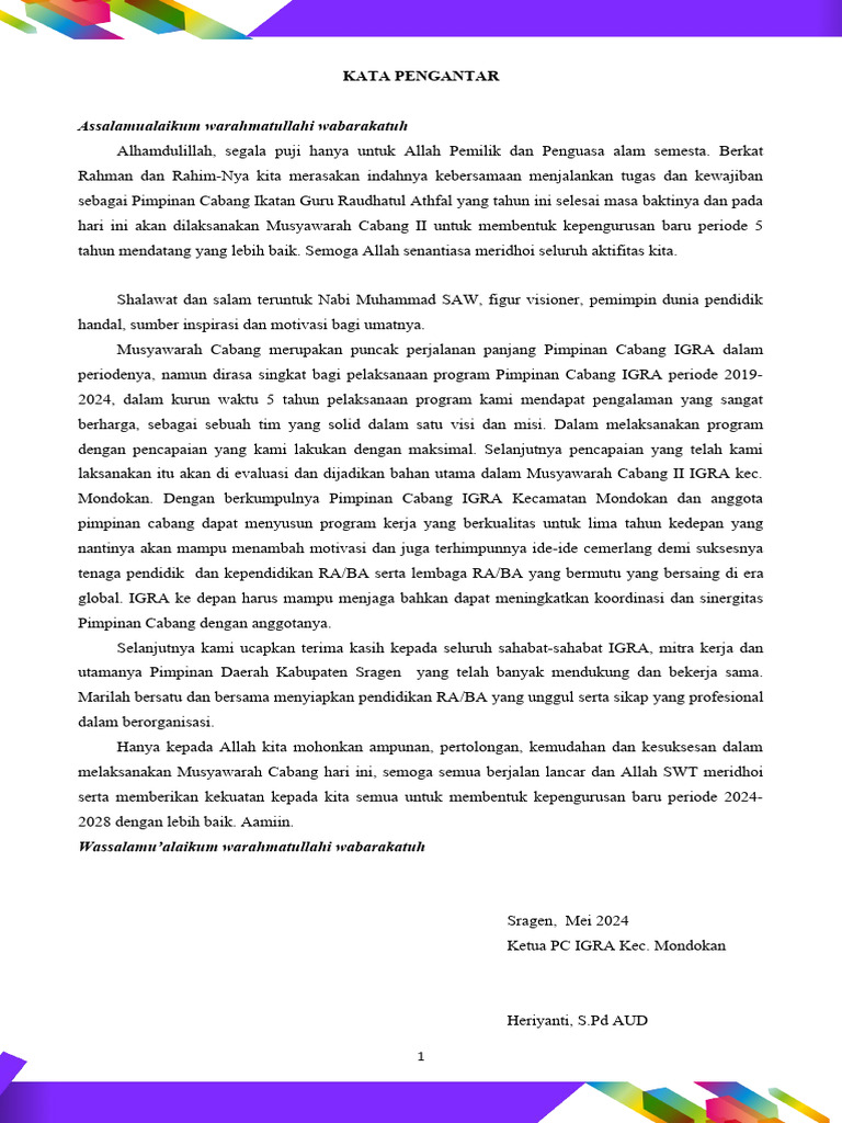 Editan Muscab Ii PC Kec. Mondokan Rev | PDF