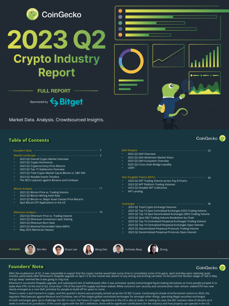 CoinGecko-2023-Q2-Report | PDF | Cryptocurrency | Exchange Traded Fund