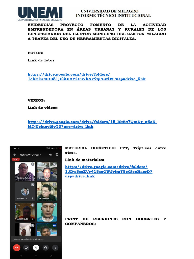 EVIDENCIAS PROYECTOS - Modificado | PDF