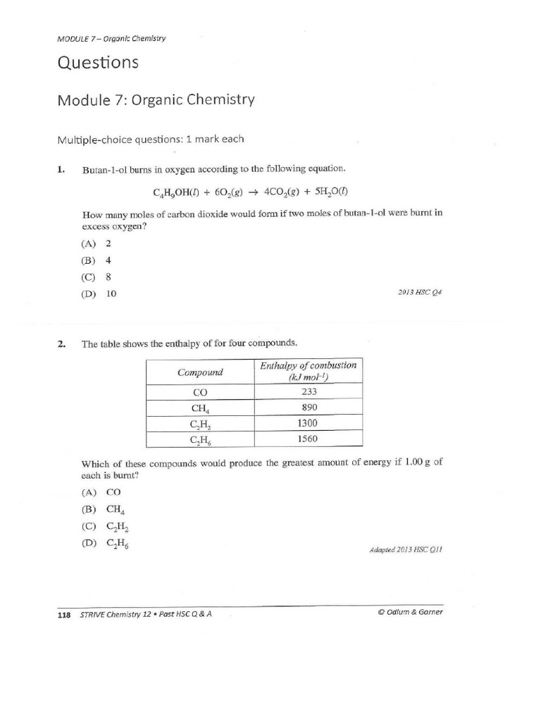 Strive Book Module 7 Chemistry Questions Compress | PDF