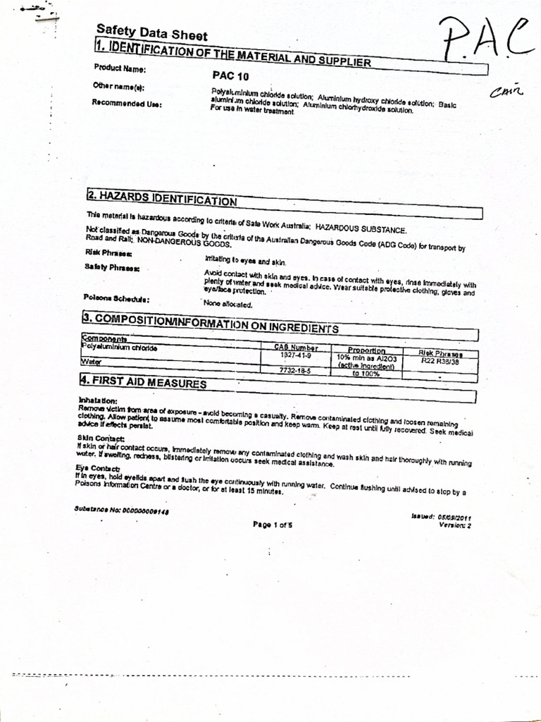 Pac 10 Sds Wastec | PDF