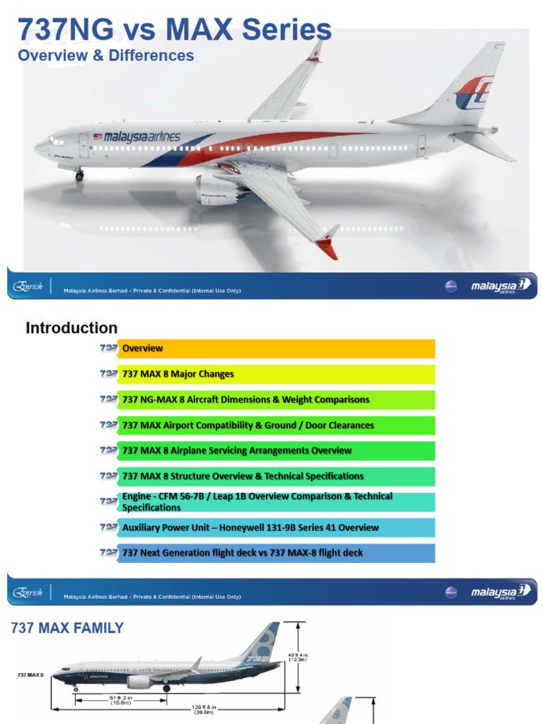 737 NG Vs MAX Overview Differences | PDF | Landing Gear | Aeronautics