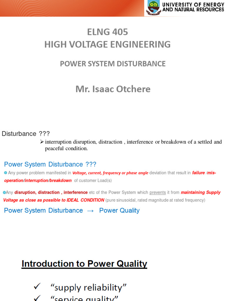 L3-HV- Power System Disturbance | PDF | Transformer | Power Supply