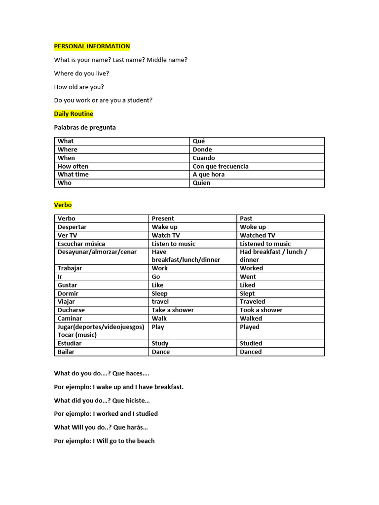 Guia preguntas speaking | PDF