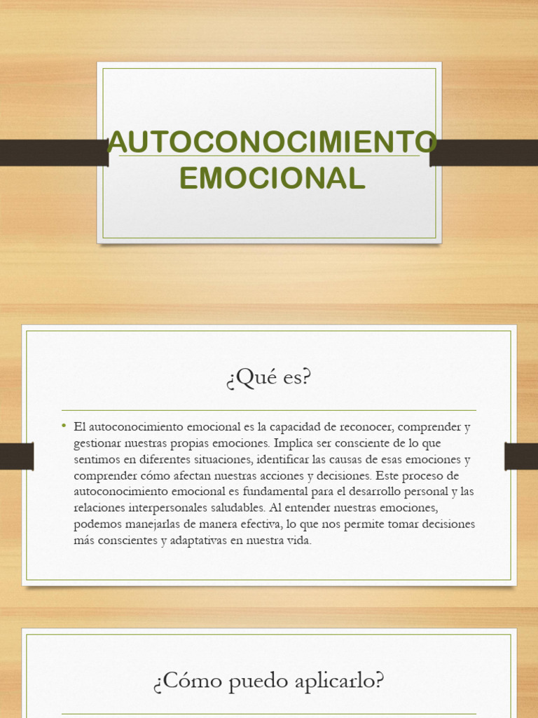 Autoconocimiento Emocional Pdf Las Emociones Ciencia Cognitiva