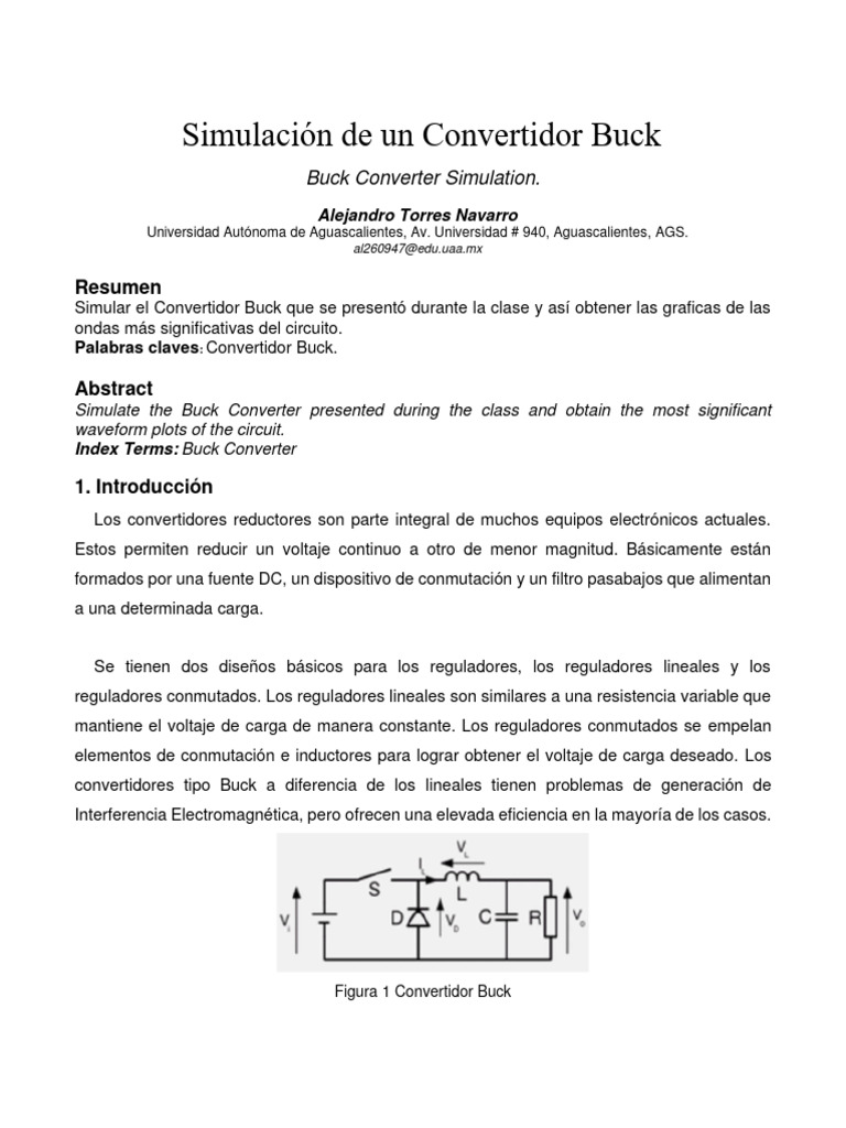 Simulacion Convertidor Buck | PDF | Red eléctrica | Rectificador