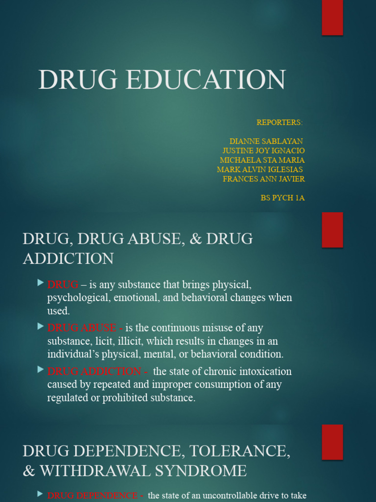 Drug Education | PDF | Substance Abuse | Mental Disorder