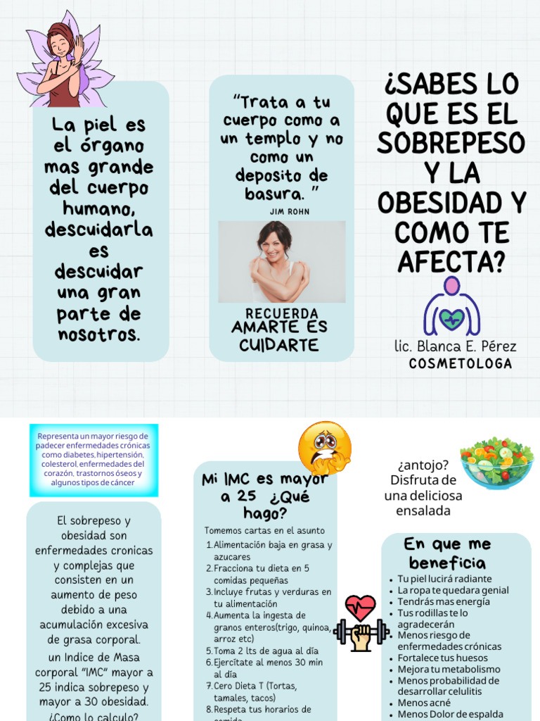 Tríptico Sobrepeso y Obesidad | PDF | Obesidad | Causas de la muerte