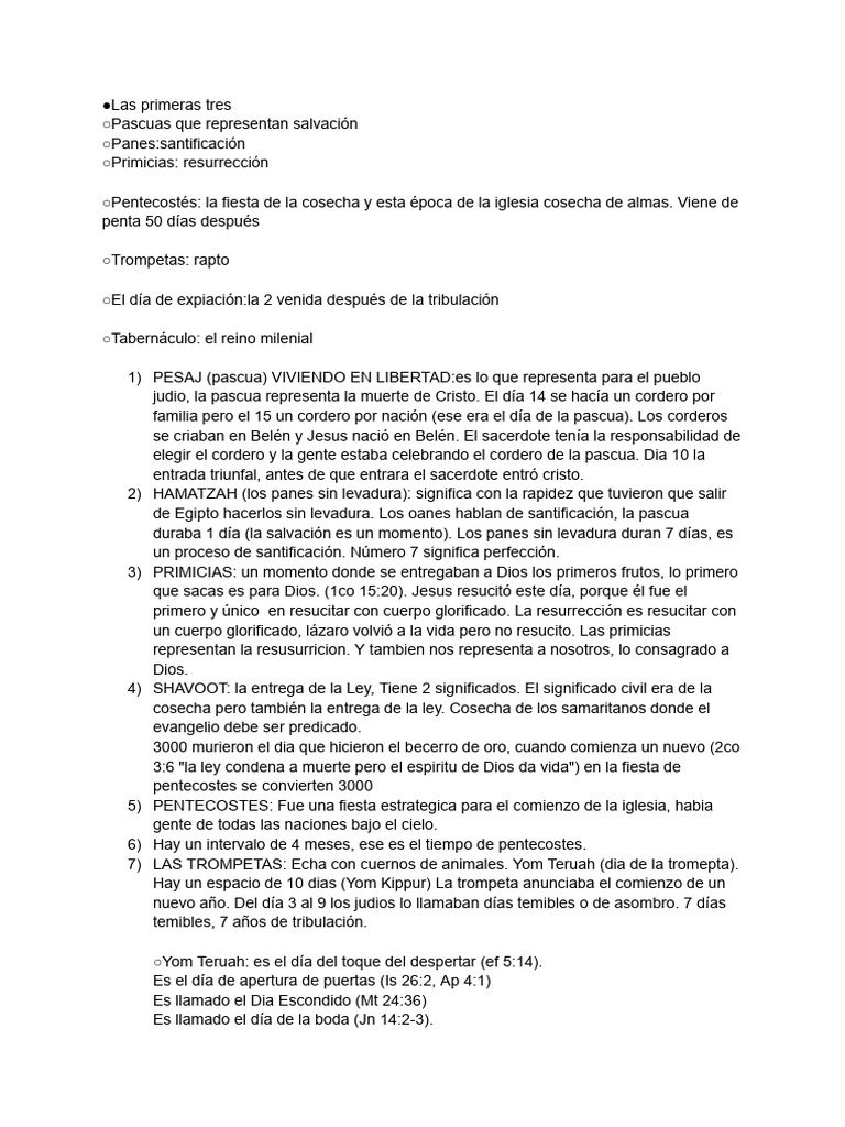 Notas de pentateuco | PDF | Pascua de Resurrección | Moisés