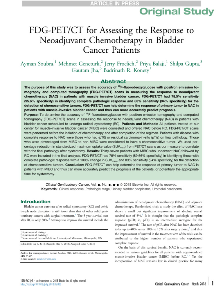 Soubra 2018 | PDF | Positron Emission Tomography | Ct Scan