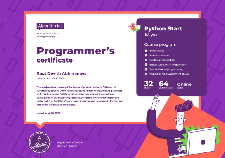 Python Programming Course Certificate | PDF