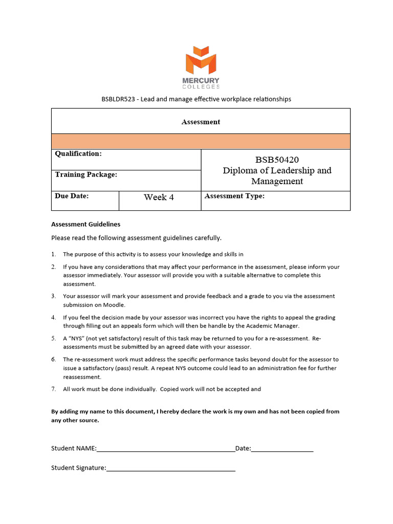 BSBLDR523 Assessment Task Answer - Paper and Question - Paper Orig | PDF | Educational ...