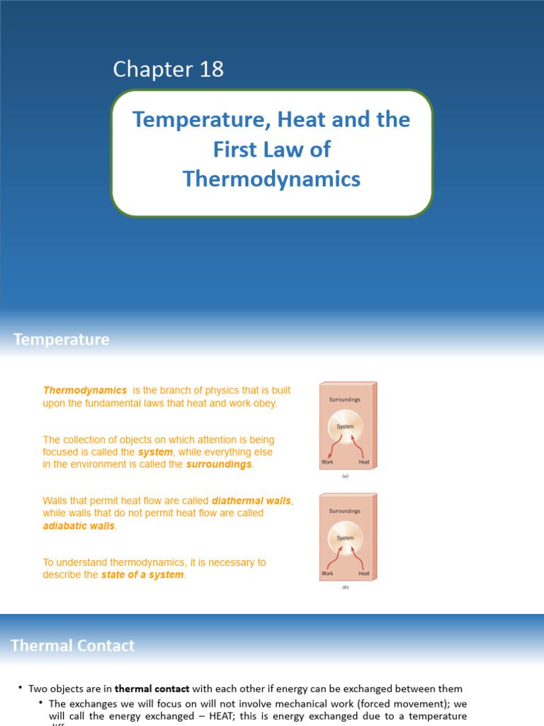 Ch18 Temperature%2C+Heat+and+the+First+Law MT Student+Version | PDF ...